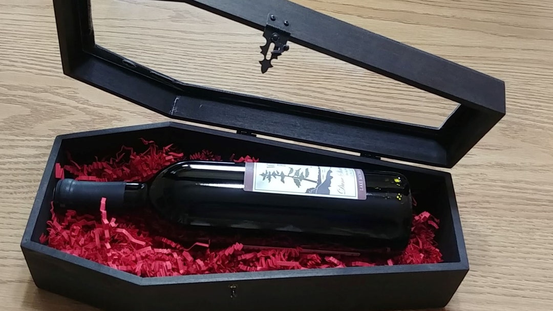 750 Ml Wine Bottle Size Wine Coffin W/viewing Plexi-glass Window 14 - Etsy