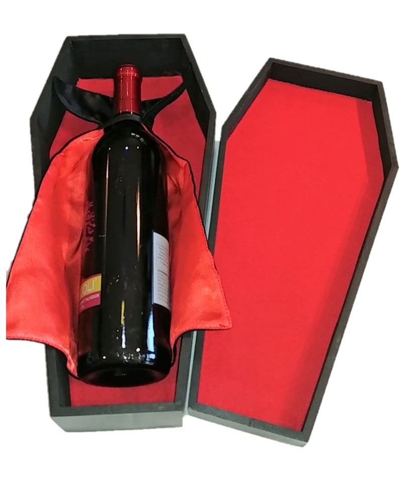Wine Coffin Gift Box With Vampire Cape - Etsy