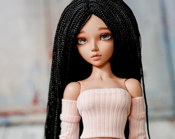 Custom Doll Wig for Minifee 1/4 BJD Dolls tan Caps 6-7 Head Size of Bjd ...