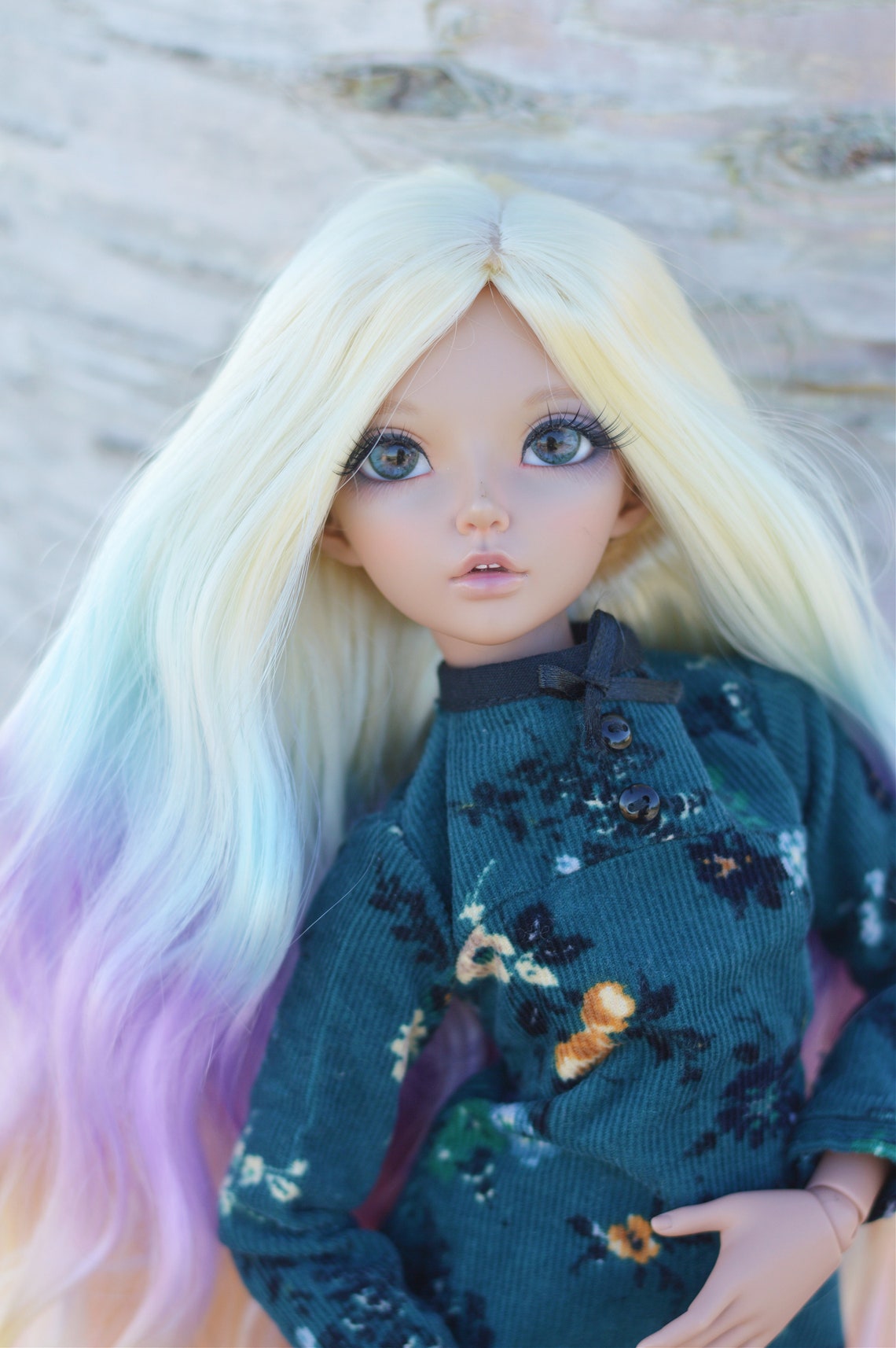 Custom Doll Wig for Minifee 1/4 BJD Dolls- "tan Caps" 6-7" Head Size of ...