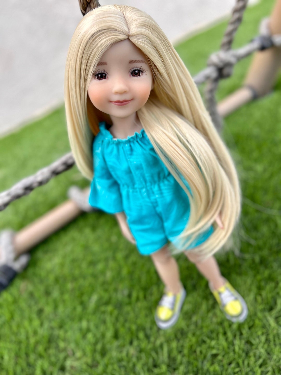 Custom Doll WIG for 14" Dolls - Heat Safe-tangle Resistant-fits 8-9 ...