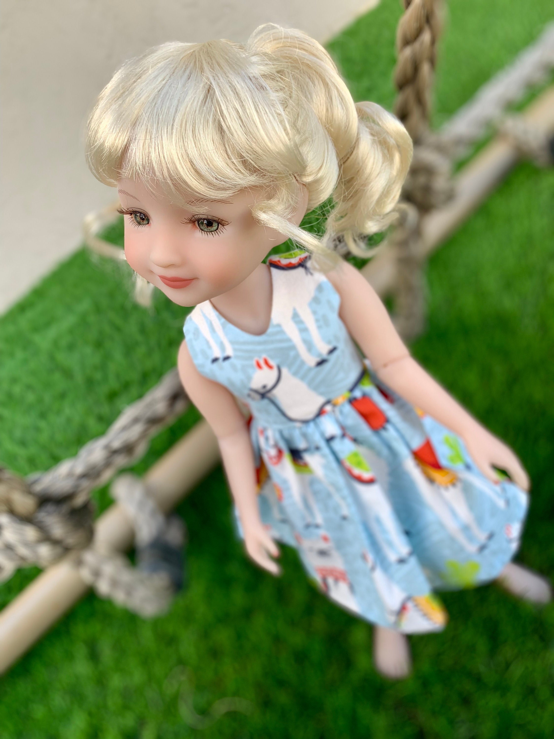 Custom Doll WIG Exclusive Vegan Mohair-fits 9-10" Head Size Kaye Wiggs ...