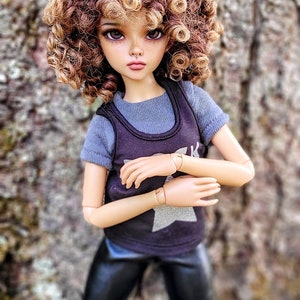 Custom Doll Wig for Minifee 1/4 BJD Dolls tan Caps 6-7 Head Size of Bjd ...