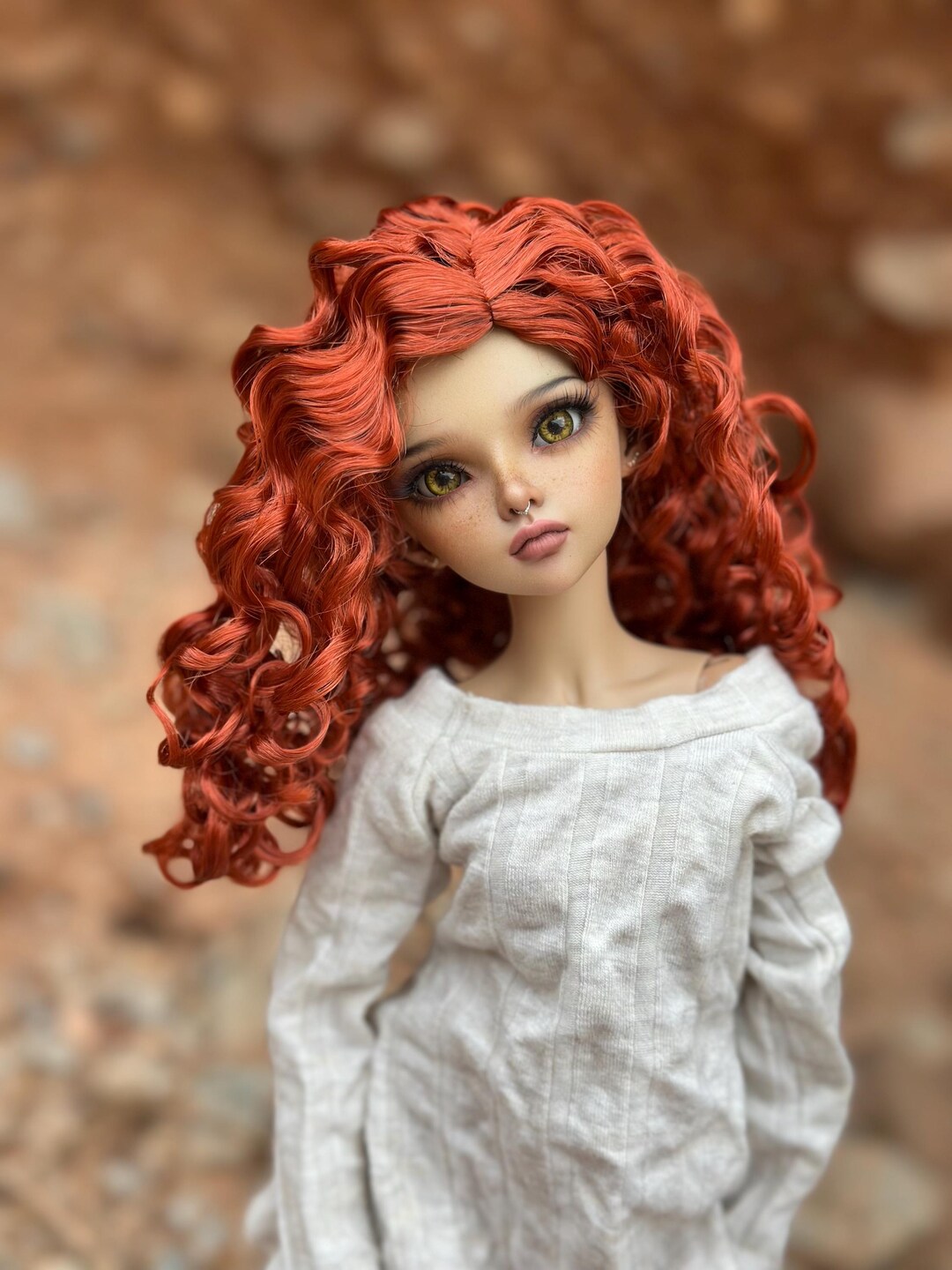 PREORDER Zazou Custom Doll Wig for Minifee 1/4 BJD Dolls-"tan Caps" 6-7" Head Size of Bjd, Msd ...