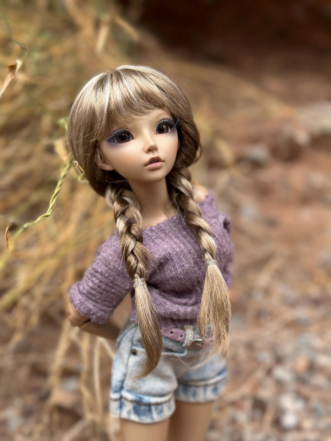 PREORDER Zazou Custom Doll Wig for Minifee 1/4 BJD Dolls-"tan Caps" 6-7" Head Size of Bjd,msd ...