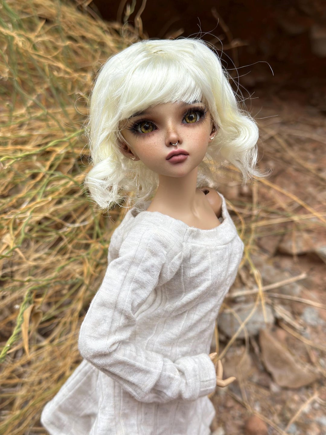 Zazou Custom Doll Wig for Minifee 1/4 BJD Dolls-"tan Caps" 6-7" Head ...