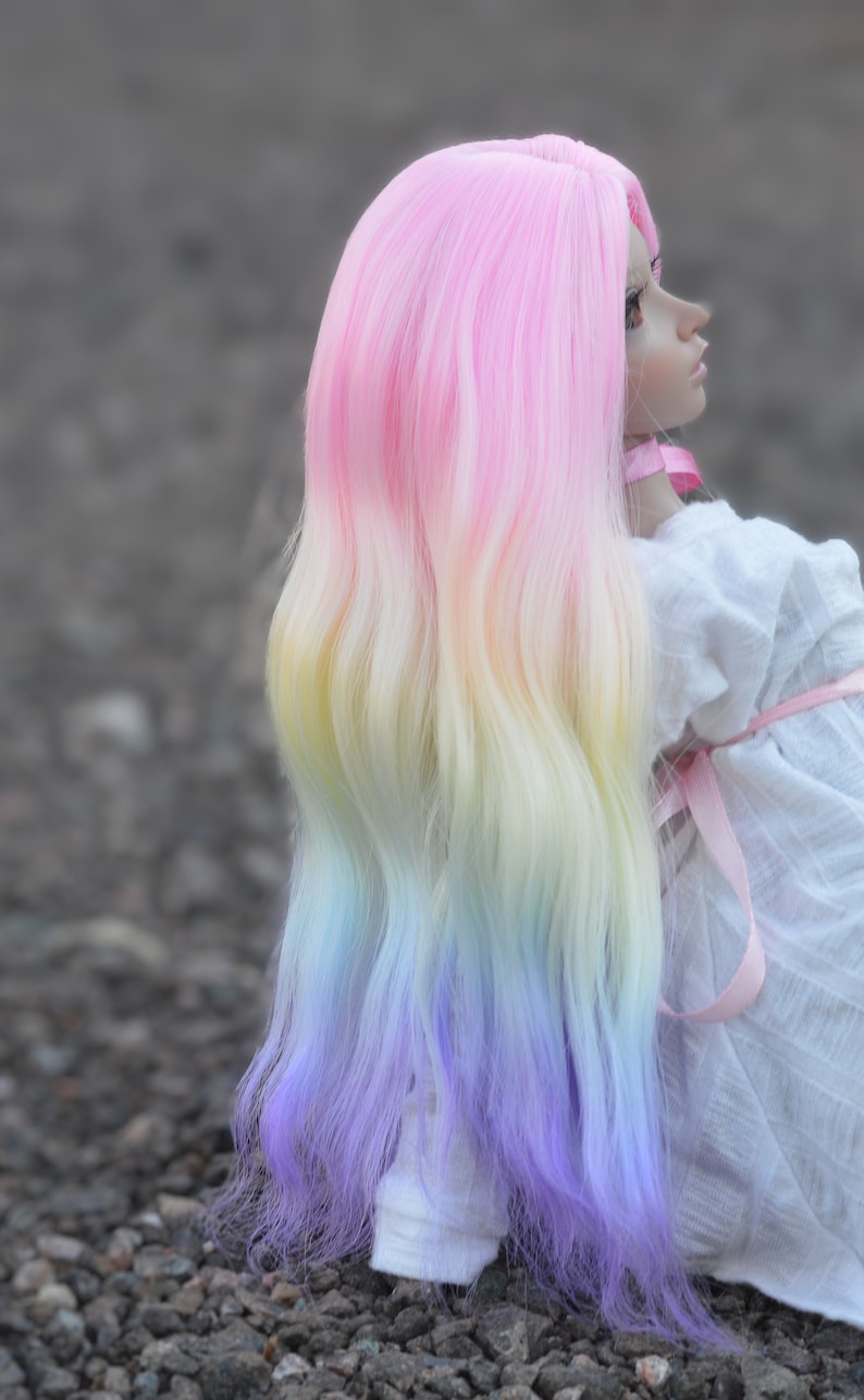 Custom Doll Wig for Minifee 1/4 BJD Dolls- "tan Caps" 6-7" Head Size of ...