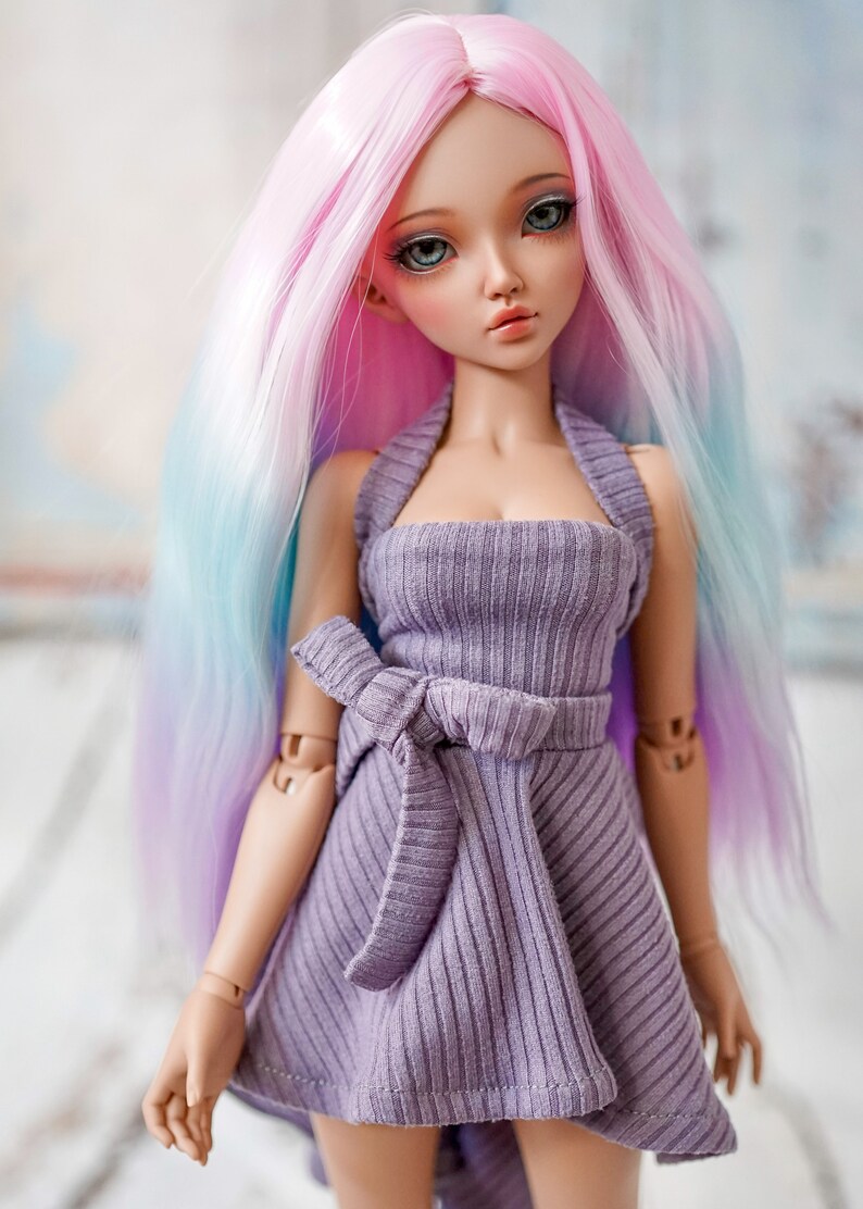 Custom Doll Wig for Minifee 1/4 BJD Dolls- "tan Caps" 6-7" Head Size of ...