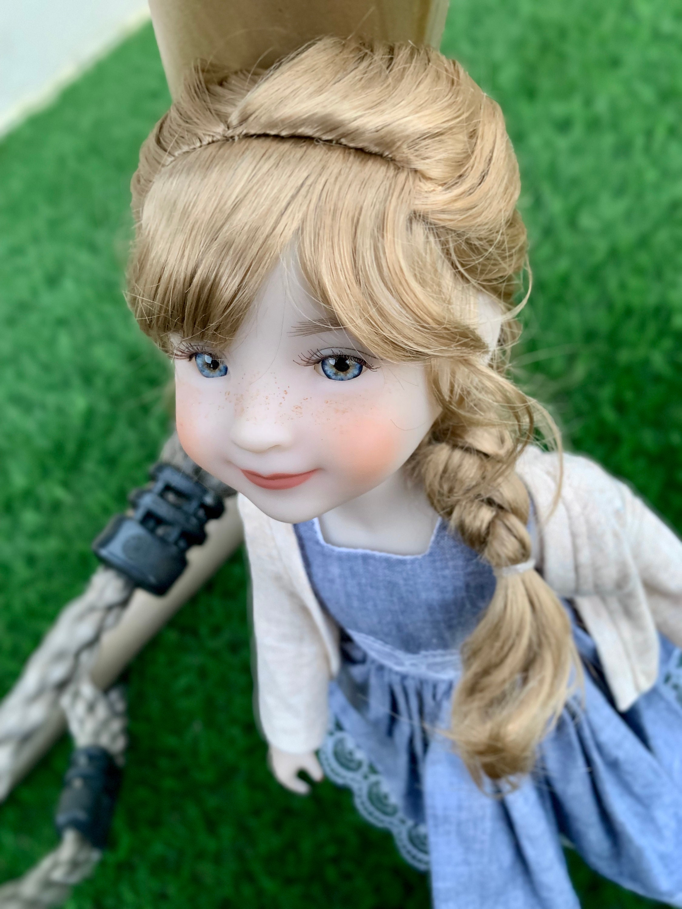 Custom Doll WIG Exclusive Vegan Mohair-fits 9-10" Head Size Kaye Wiggs ...