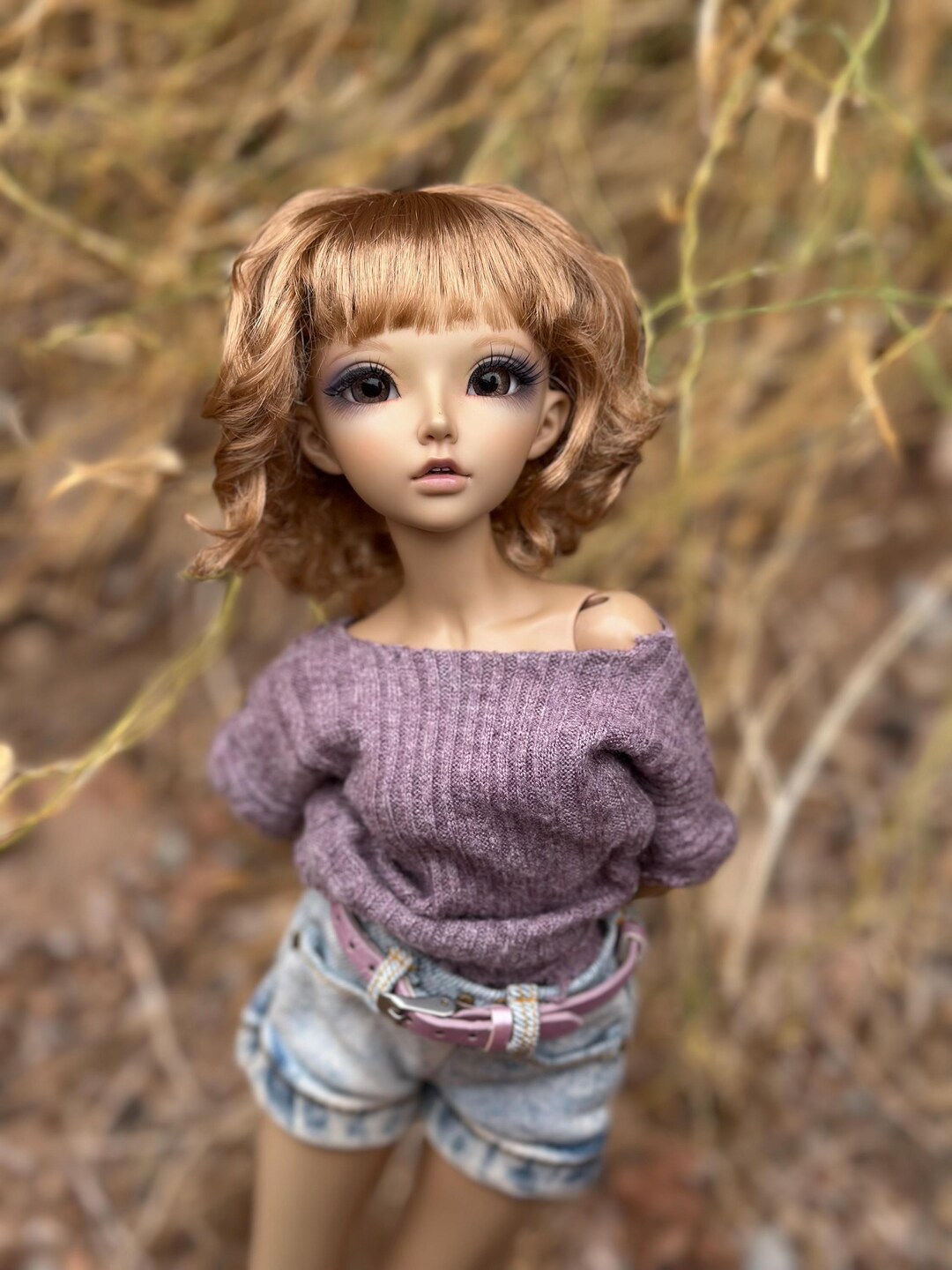 PREORDER Zazou Custom Doll Wig for Minifee 1/4 BJD Dolls-"tan Caps" 6-7" Head Size of Bjd, Msd ...