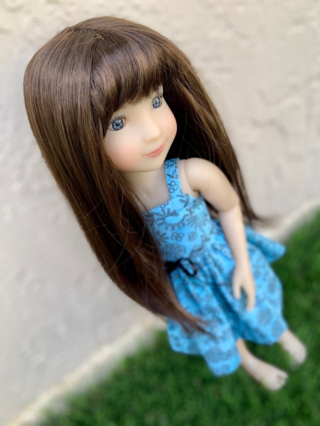 Custom WIG for 13" Dianna Effner Little Darling Head Size 7-8" Siblies ...