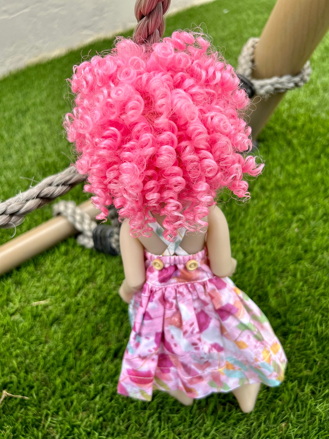 Custom Doll Wig for Minifee 1/4 BJD Dolls- "tan Caps" 6-7" Head Size of ...