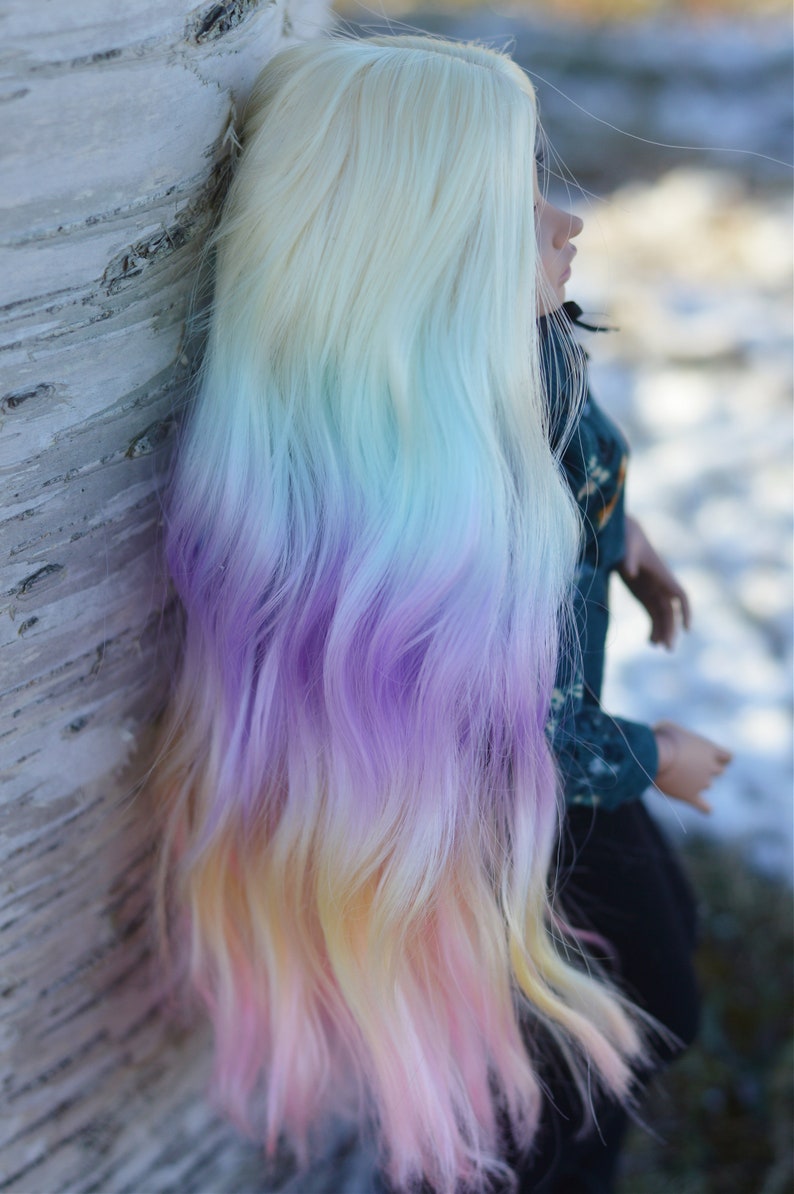 Custom Doll Wig for Minifee 1/4 BJD Dolls- "tan Caps" 6-7" Head Size of ...