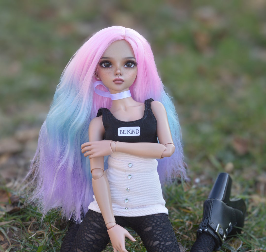 Custom Doll Wig for Minifee 1/4 BJD Dolls- "tan Caps" 6-7" Head Size of Bjd, Msd, Boneka ...