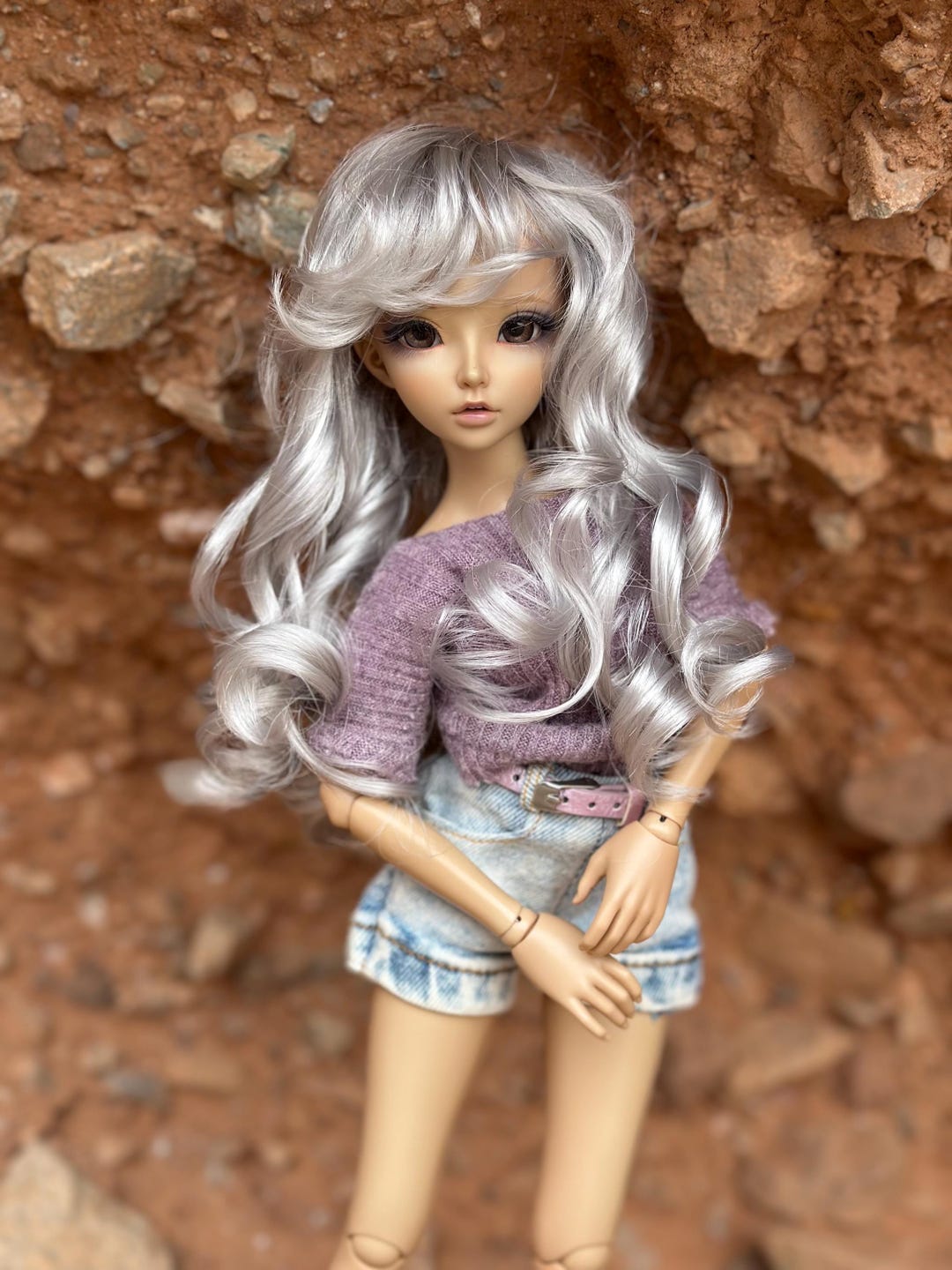 PREORDER Zazou Custom Doll Wig for Minifee 1/4 BJD Dolls-"tan Caps" 6-7" Head Size of Bjd, Msd ...