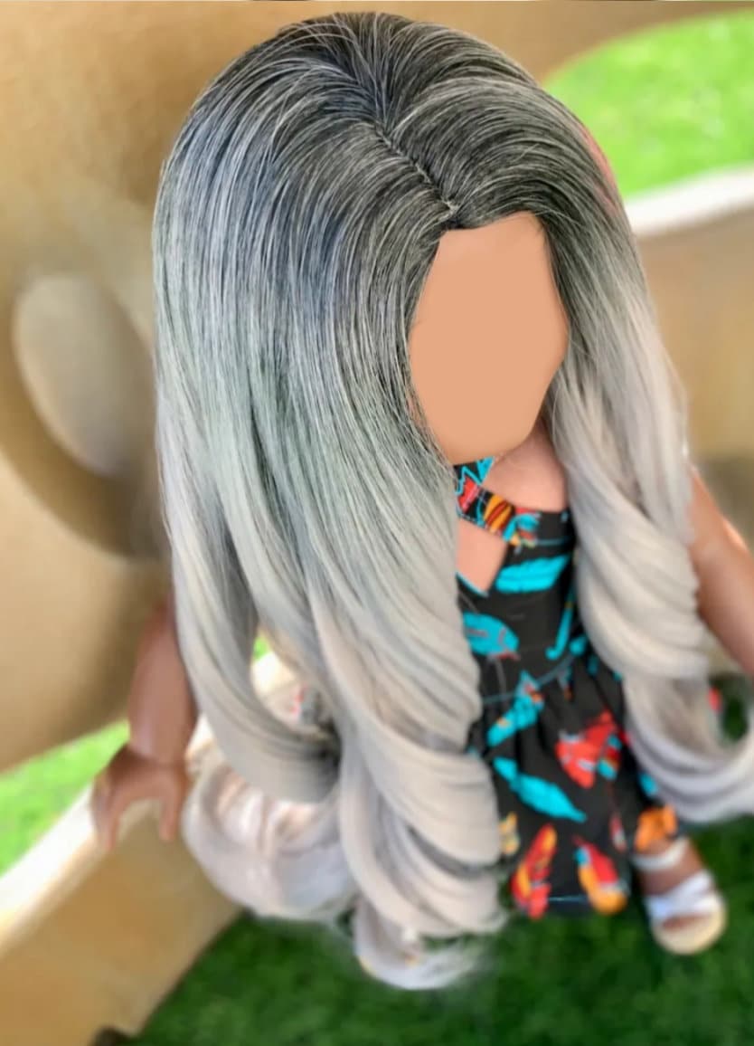 Zazou Custom DYED OMBRE Doll Wig for 18" American Doll Heat Safe Tangle ...