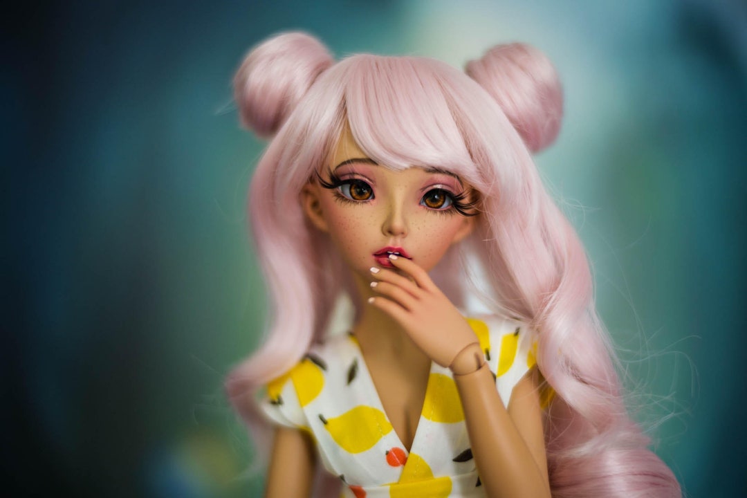 Custom Doll Wig for Minifee Dolls- "tan Caps" 6-7" Head Size of Bjd ...