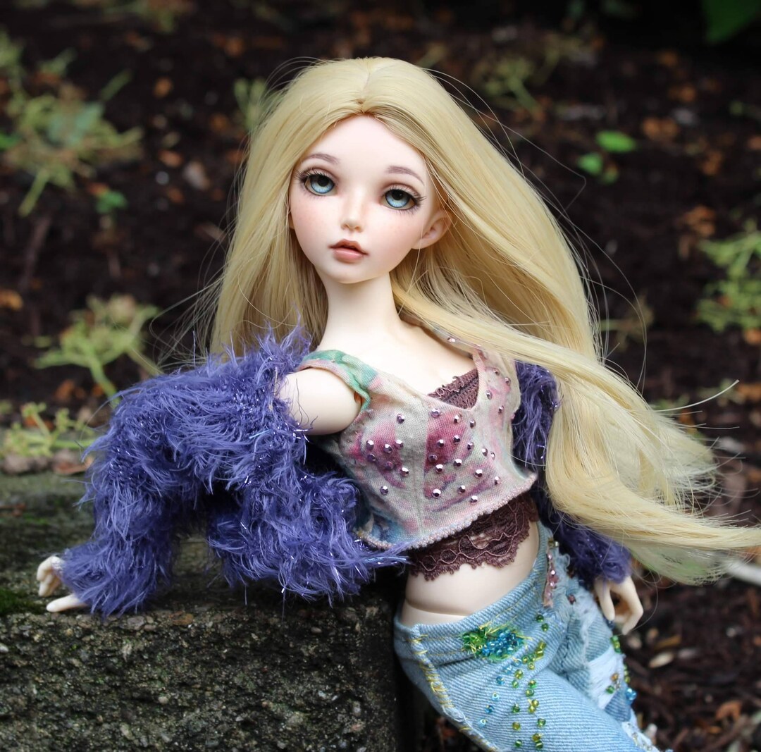 Custom Doll Wig for Minifee 1/4 BJD Dolls- "tan Caps" 6-7" Head Size of ...