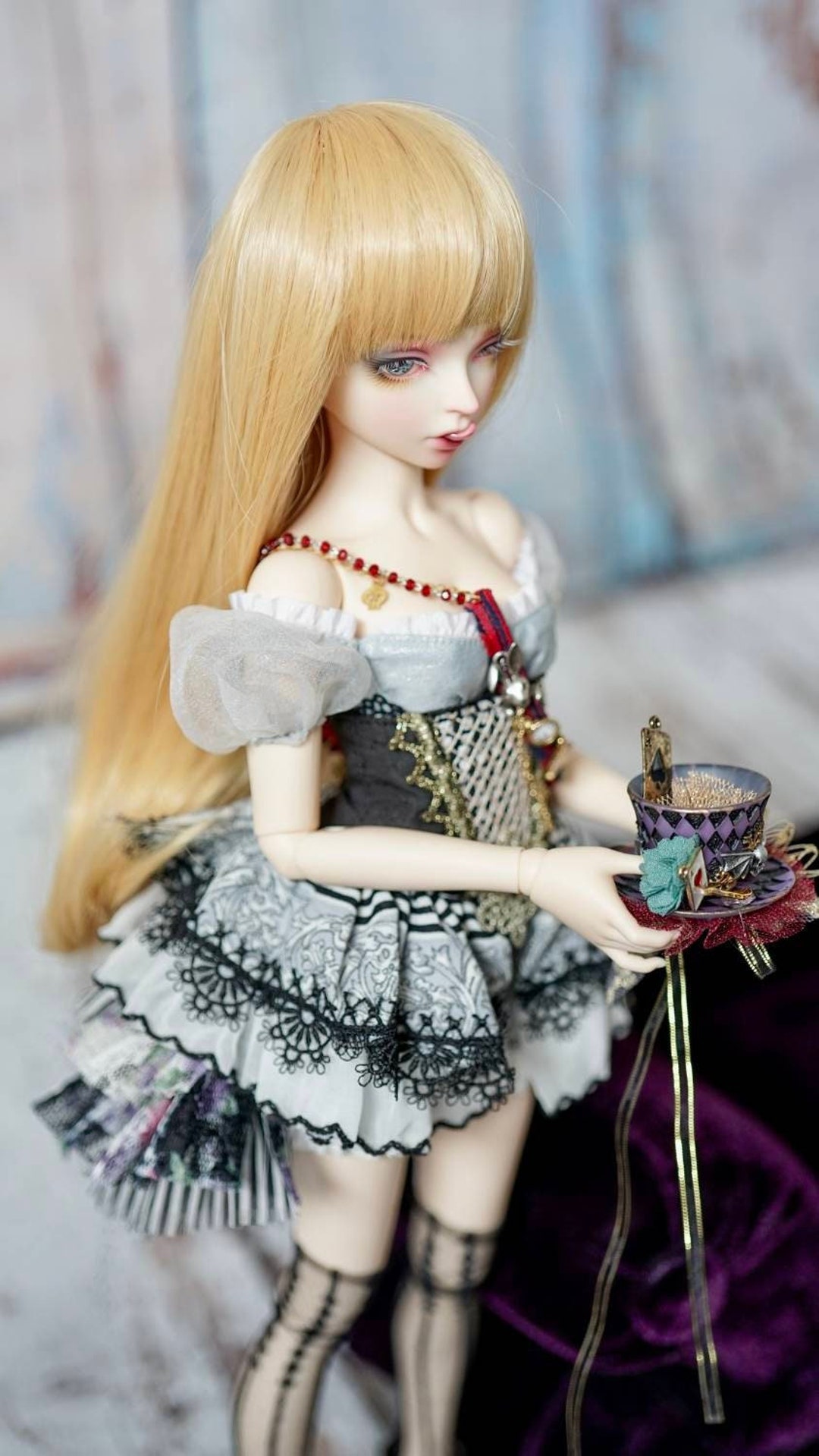 Custom Doll Wig for Minifee 1/4 BJD Dolls- "tan Caps" 6-7" Head Size of ...