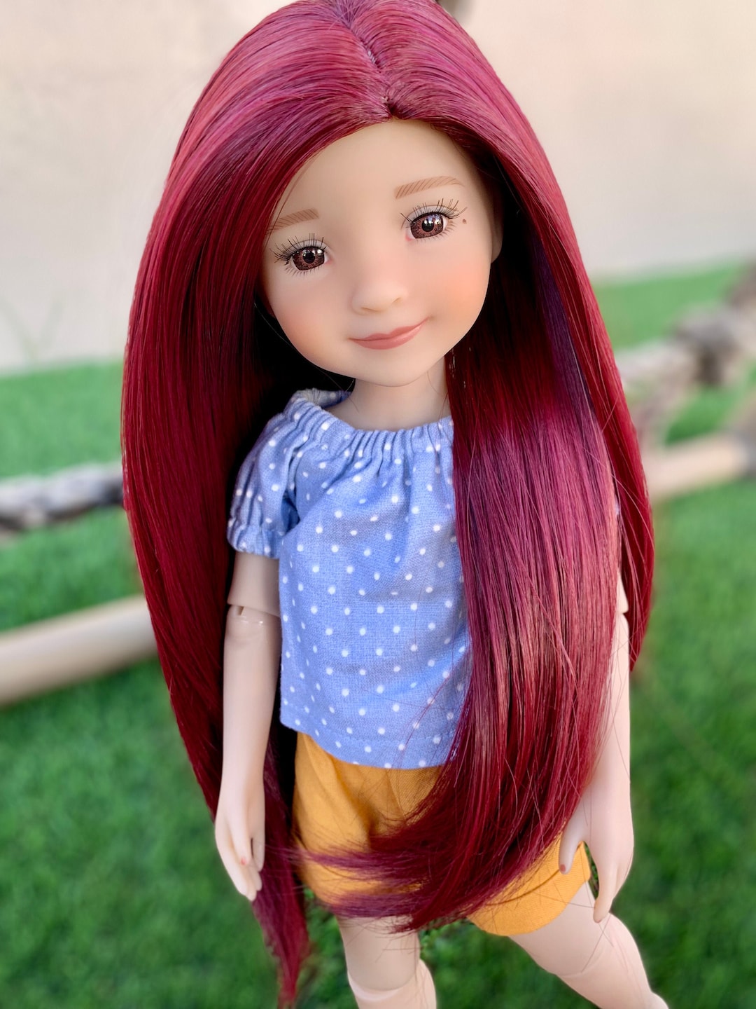Custom Doll WIG for 14" Dolls - Heat Safe-tangle Resistant-fits 8-9 ...