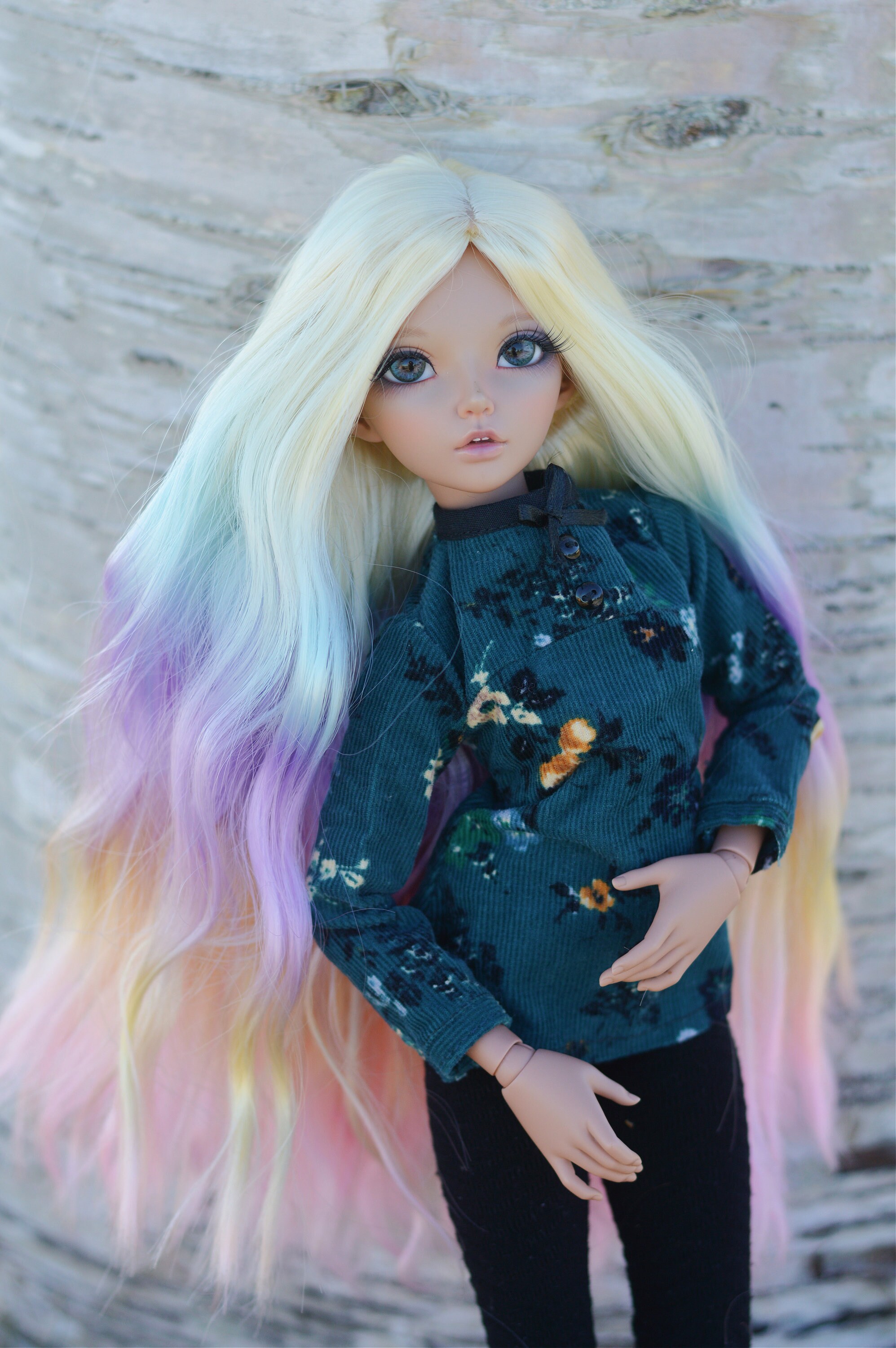 Custom Doll Wig for Minifee 1/4 BJD Dolls- "tan Caps" 6-7" Head Size of ...
