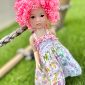 Custom Doll Wig for Minifee 1/4 BJD Dolls- "tan Caps" 6-7" Head Size of ...
