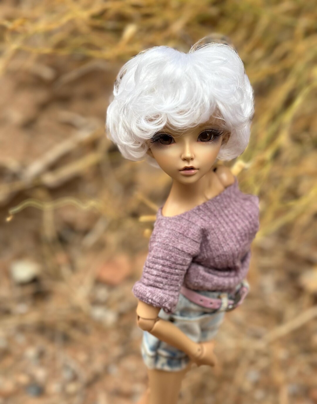 PREORDER Zazou Custom Doll Wig for Minifee 1/4 BJD Dolls-"tan Caps" 6-7" Head Size of Bjd, Msd ...