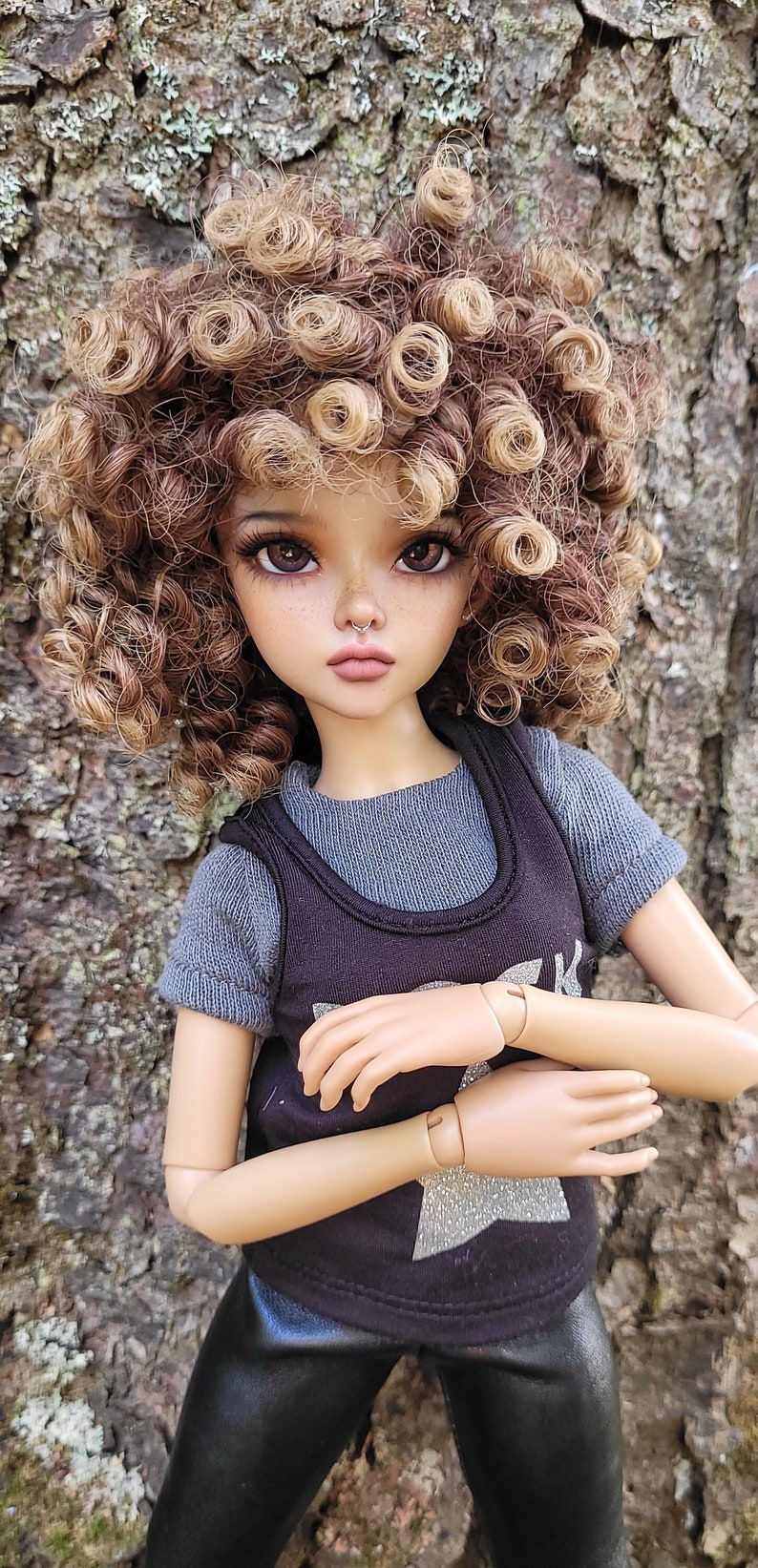 PREORDER Custom Doll Wig for Minifee 1/4 BJD Dolls- "tan Caps" 6-7 ...
