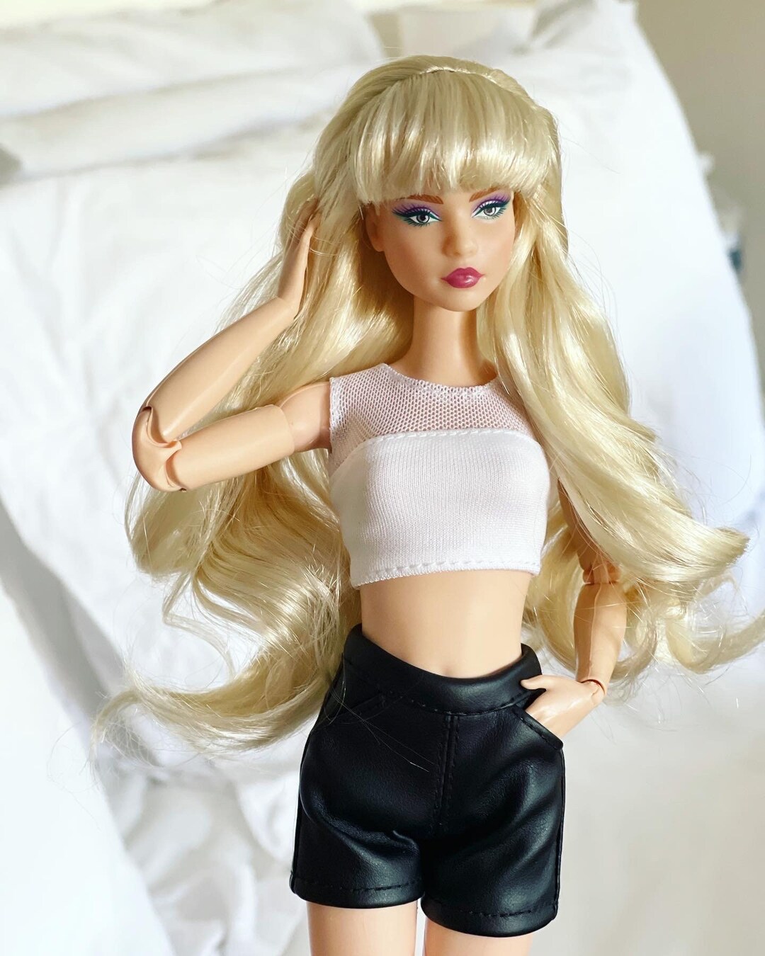 1/6 Scale Custom WIG for Barbie Fashion Doll Head Size 3-4 BJD Dollfie ...