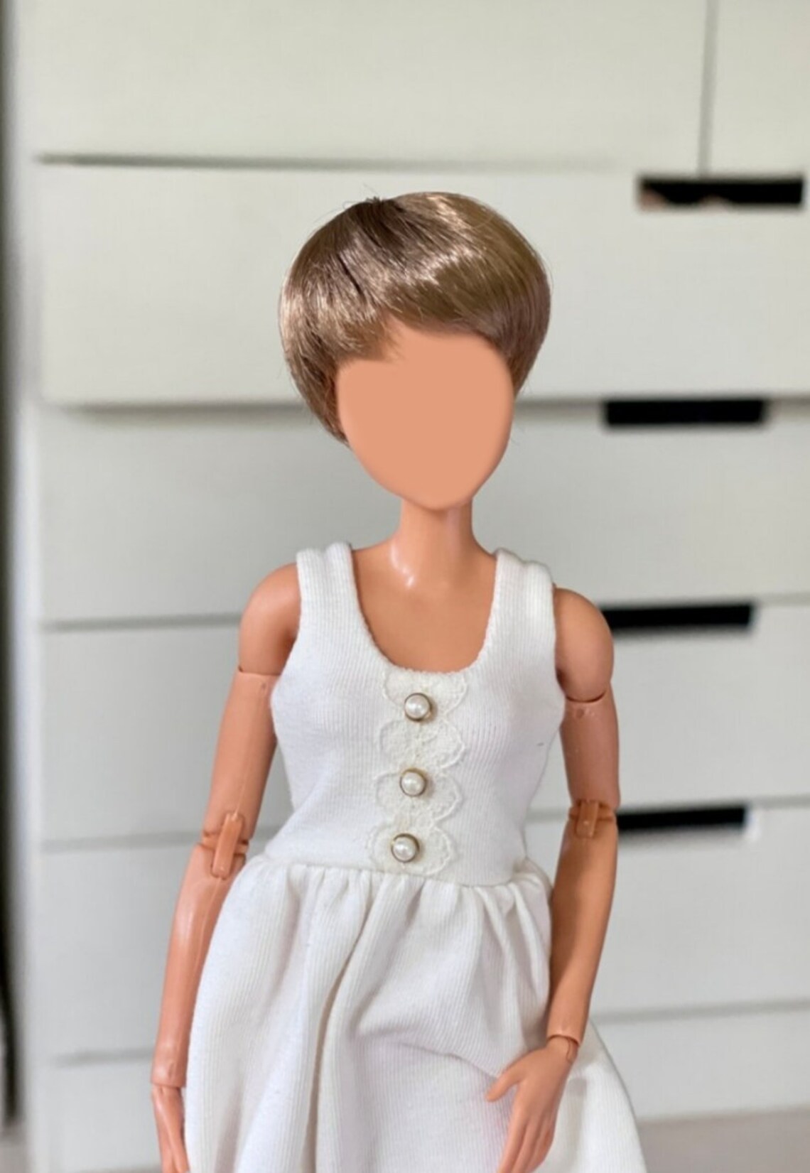 PREORDER Zazou Dolls Custom Wig 1/6 Scale for Fashion Doll Head Size 3 ...