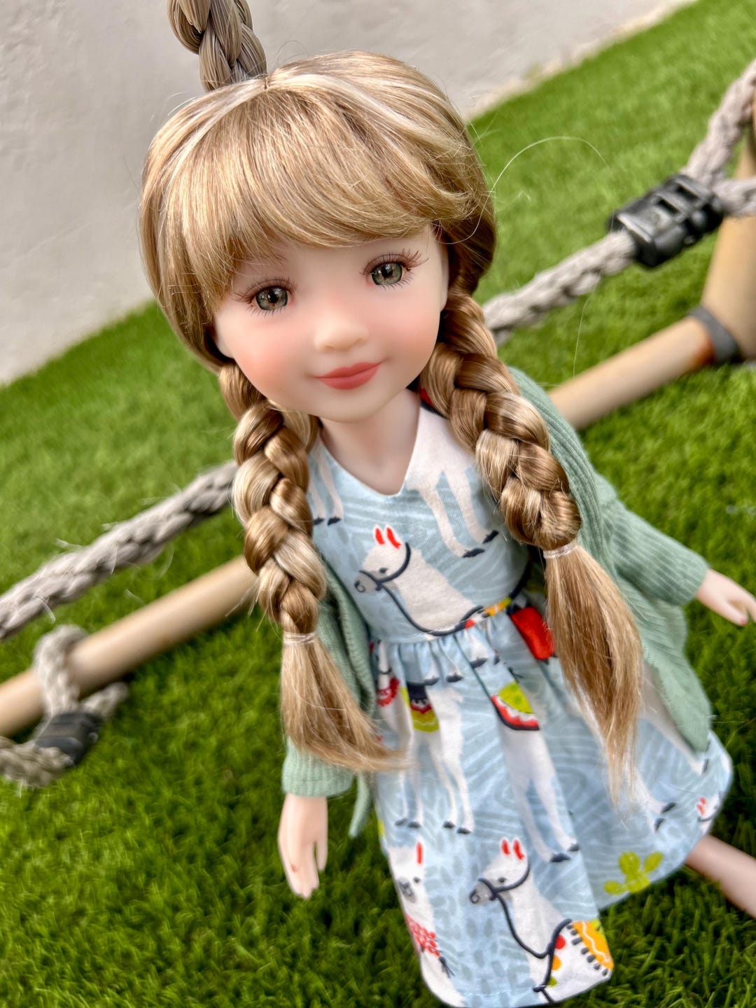 Custom Doll WIG Exclusive Vegan Mohair-fits 9-10 " Head Size Kaye Wiggs ...