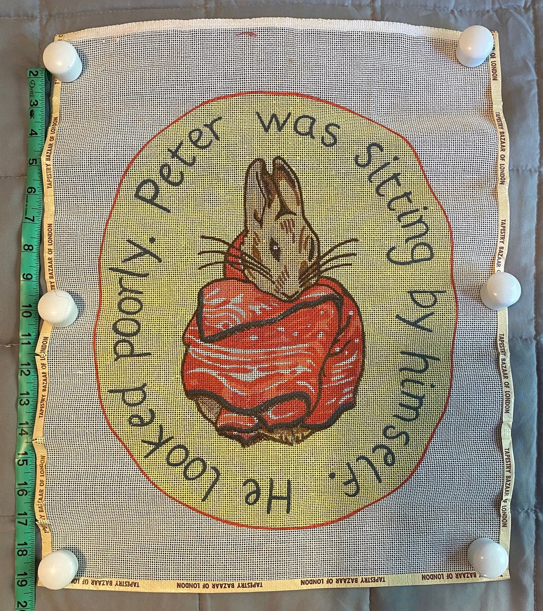 Peter Rabbit Needlepoint Canvas 19" X 15" Tapestry Bazaar of London ...