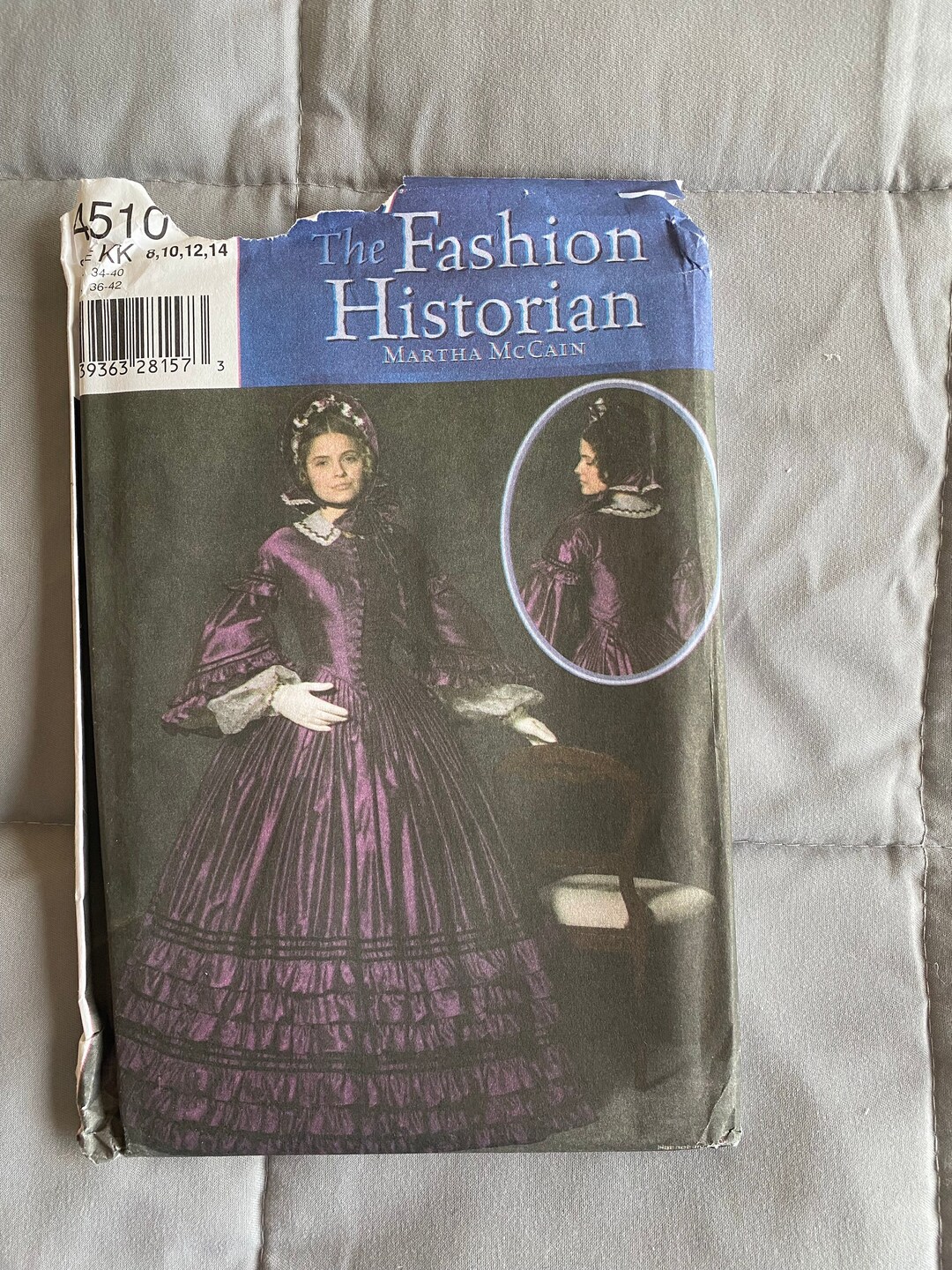 Fashion Historian Civil War Era Costume Ruffled Gown Sewing Pattern ...