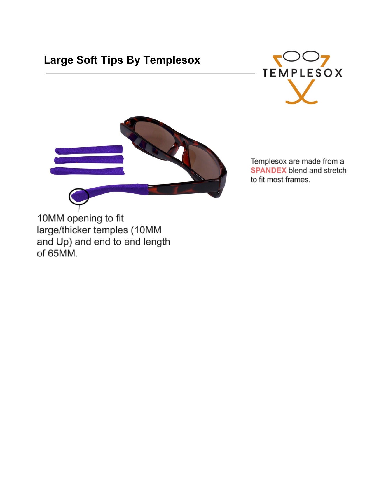 Soft Temple Tips for Glasses Arms Temple End Covers TWO-PACK, Add ...