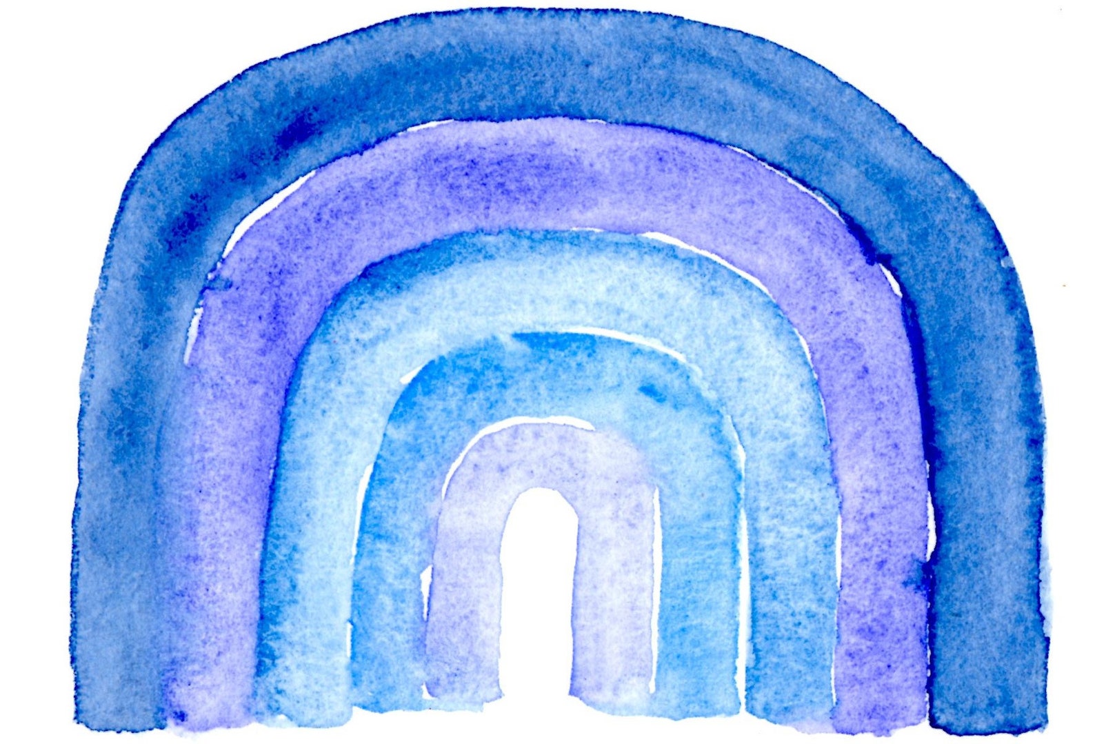 Blue Watercolor Rainbow Postcards to Send in Mail or Hang as - Etsy