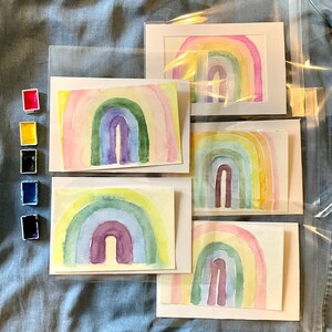 Blue Watercolor Rainbow Postcards to Send in Mail or Hang as an Art ...