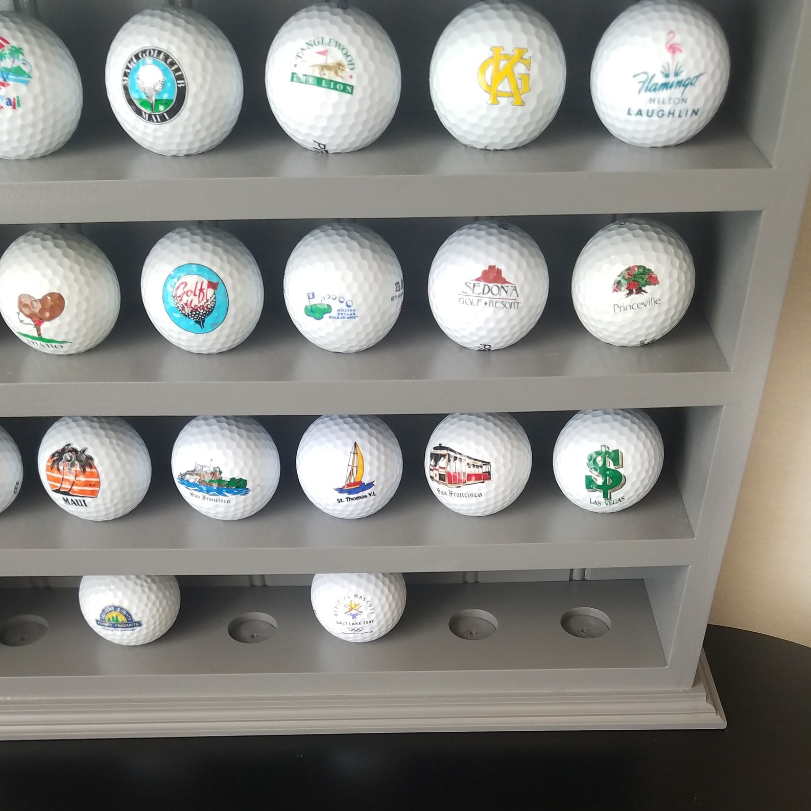 Small Golf Ball Collection Display Case 30 Holes - Etsy