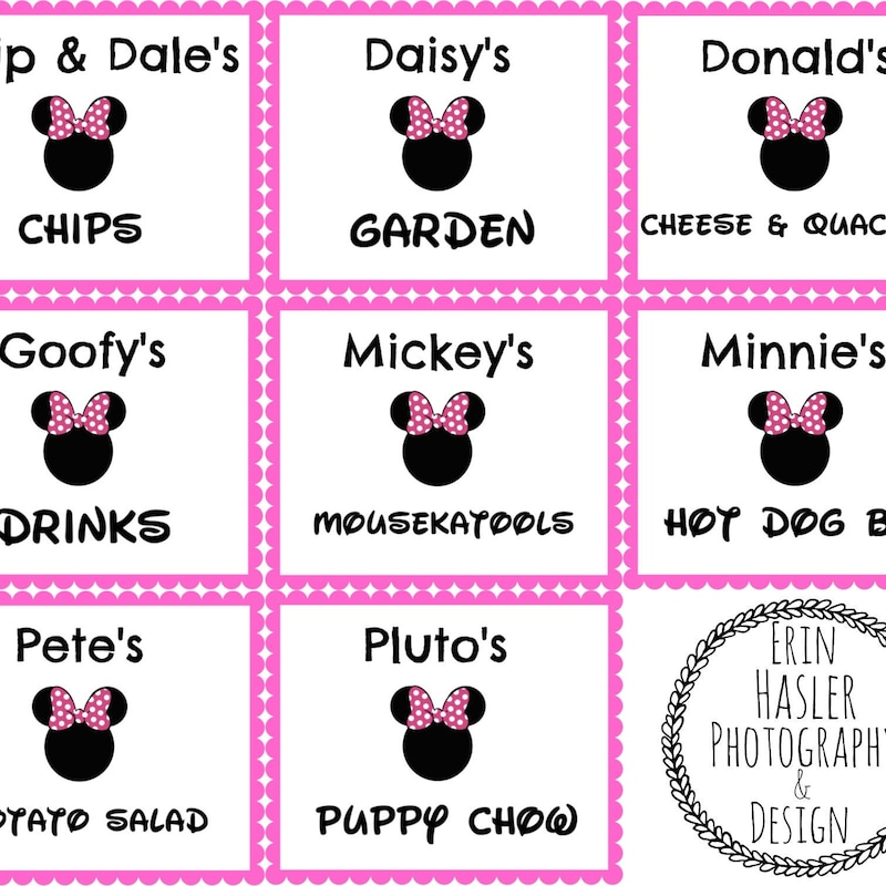 Minnie Mouse Labels - Etsy