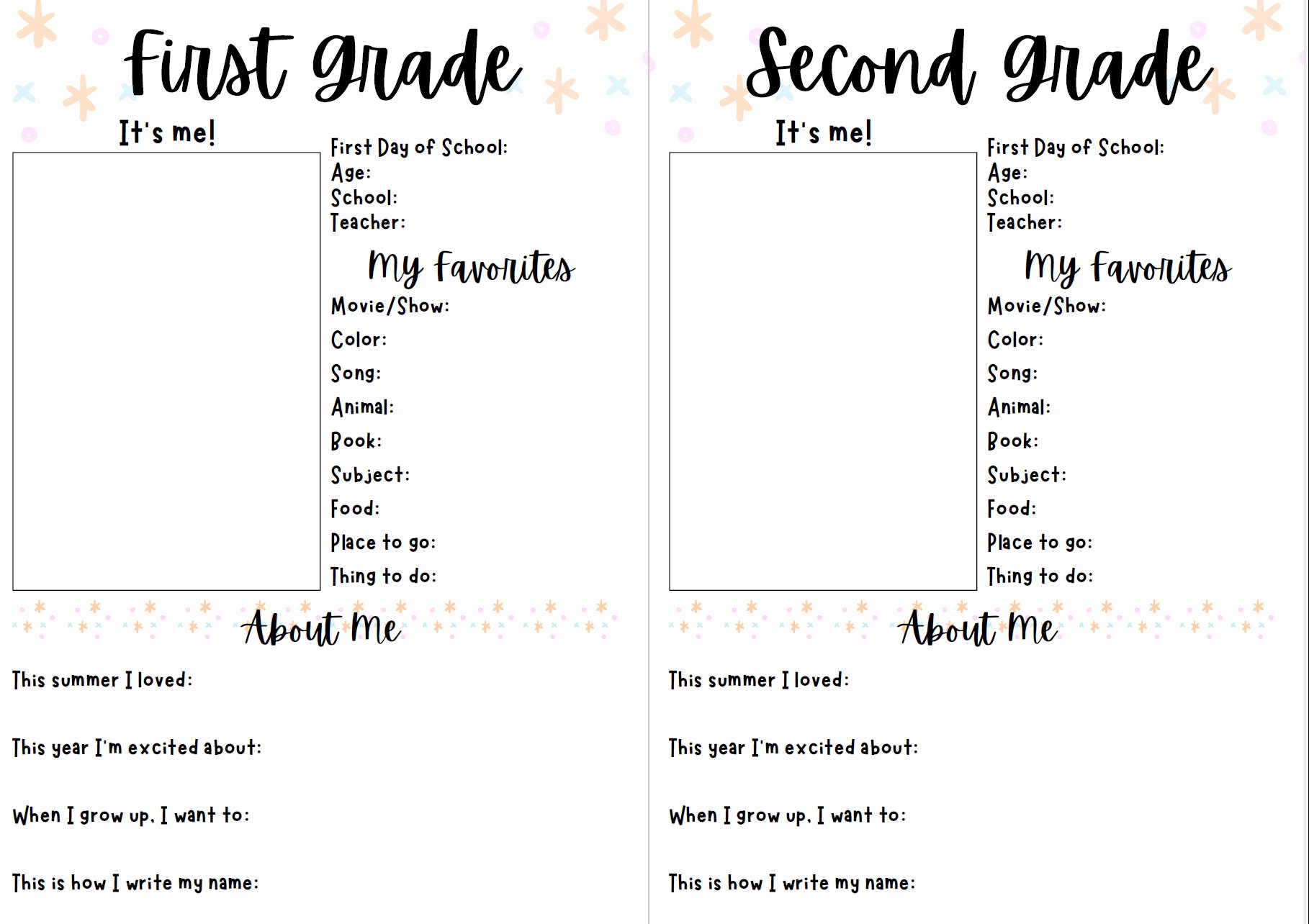 My School Memories - Digital Download to Print, Record Your Child's ...