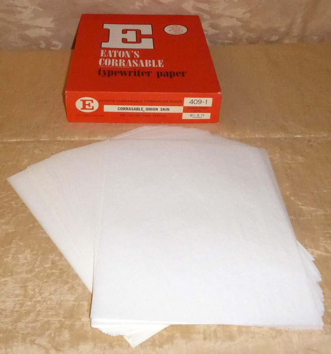 Eaton Corrasable Onion Skin 25% Rag Paper~ Kokle Finish ~ Erasable ...