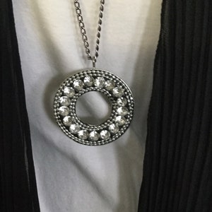Crystal Medallion Long Pendant - Etsy