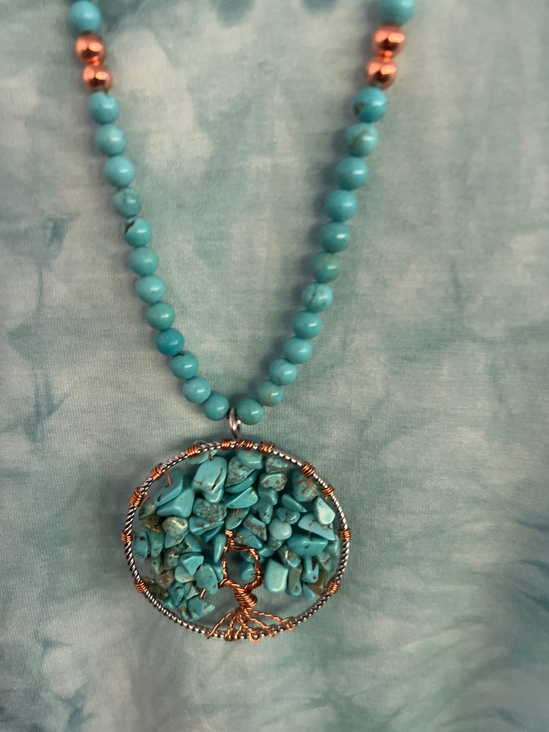 Turquoise Tree of Life Necklace - Etsy