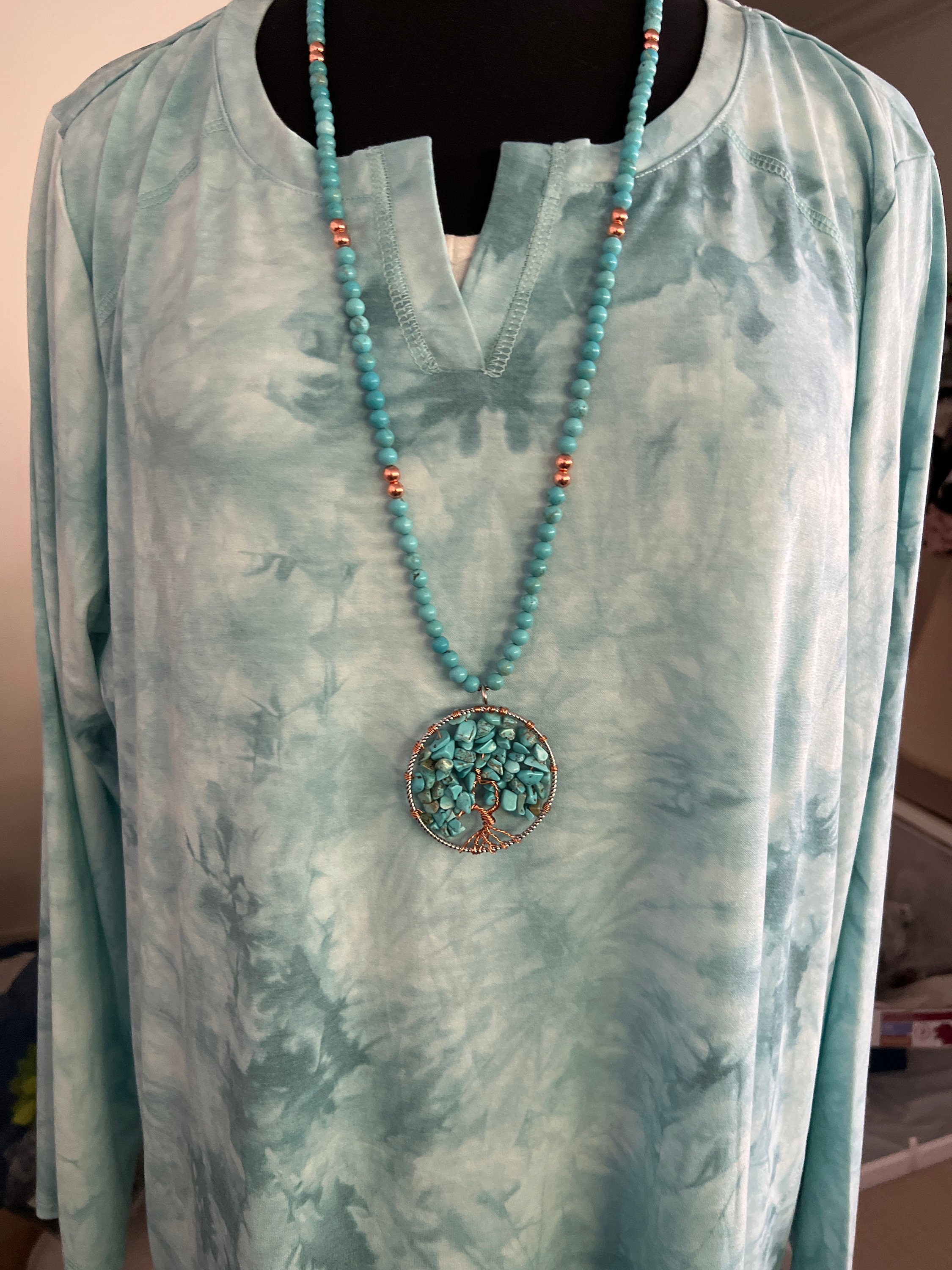 Turquoise Tree of Life Necklace - Etsy