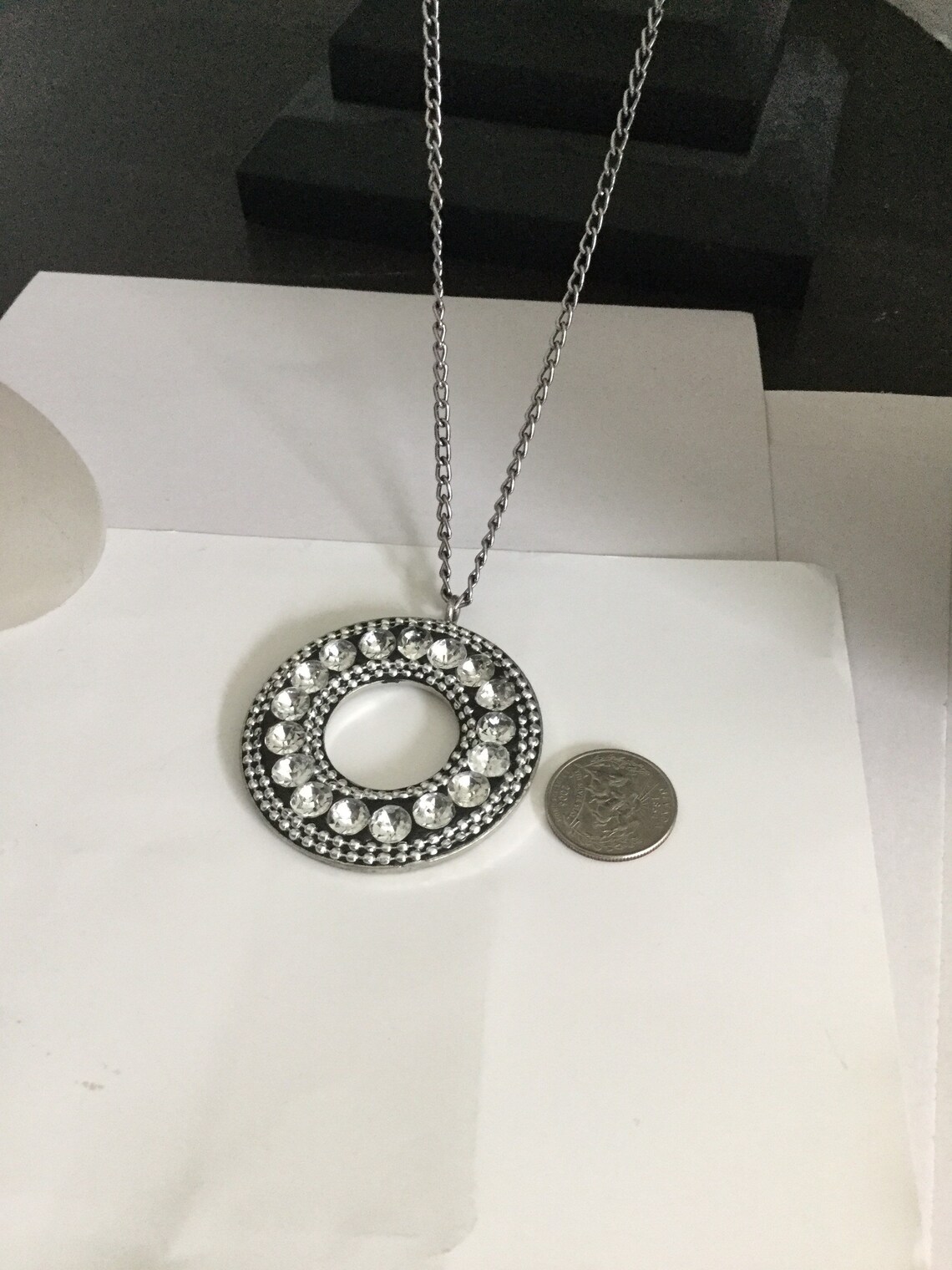 Crystal Medallion Long Pendant - Etsy