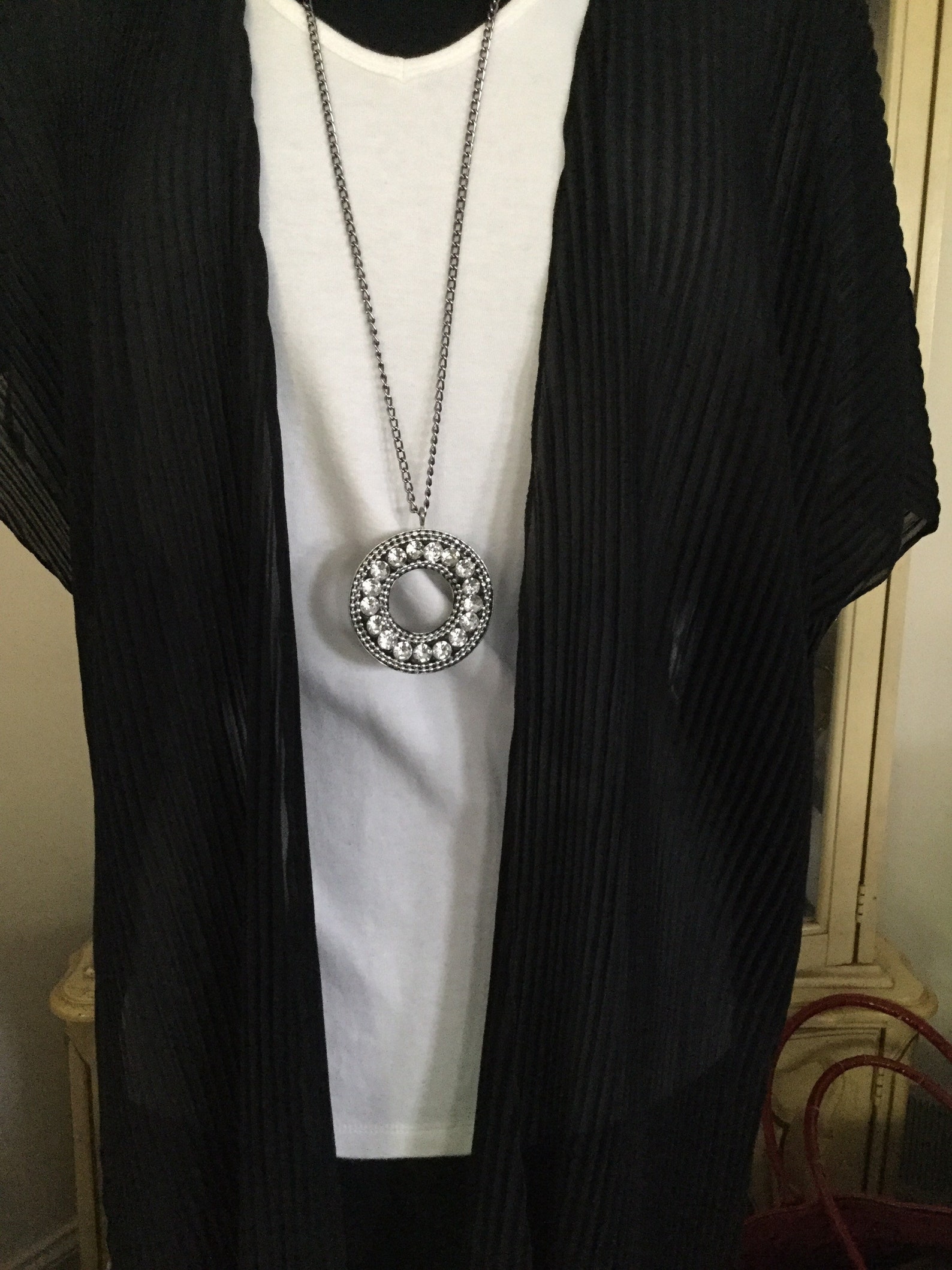 Crystal Medallion Long Pendant - Etsy