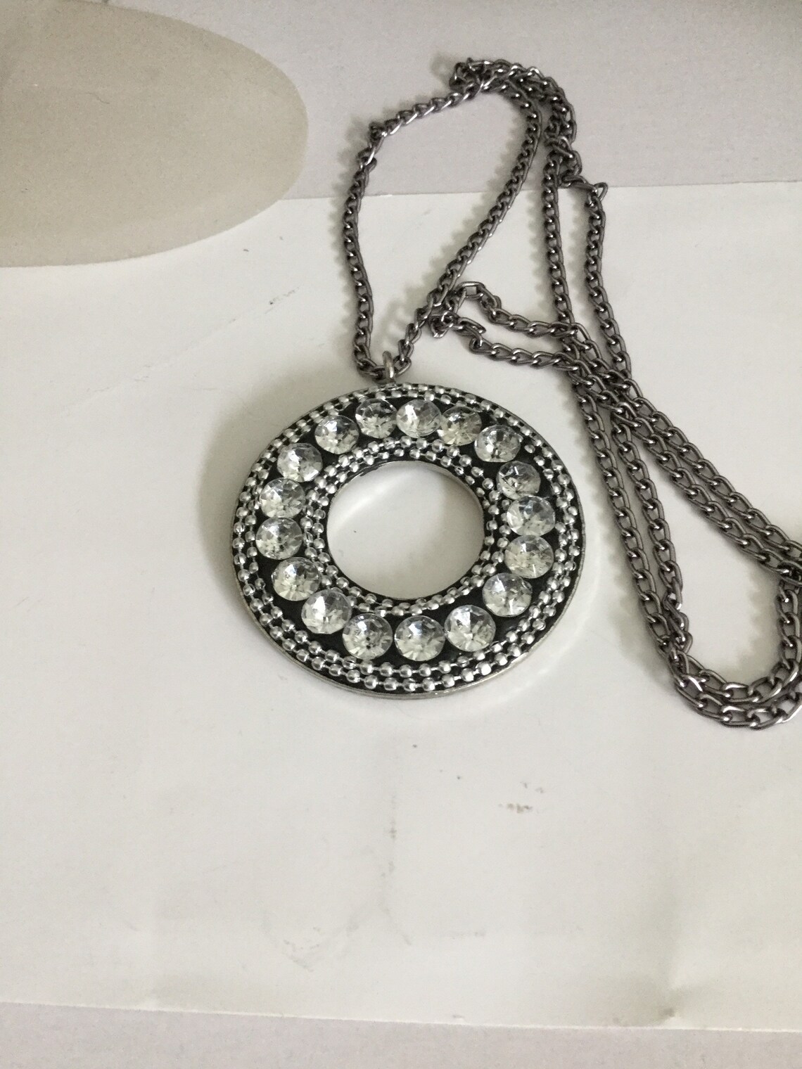 Crystal Medallion Long Pendant - Etsy