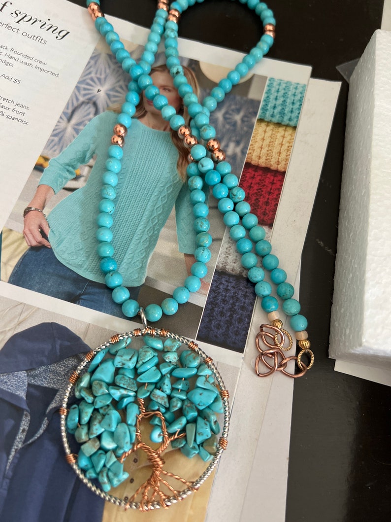 Turquoise Tree of Life Necklace - Etsy