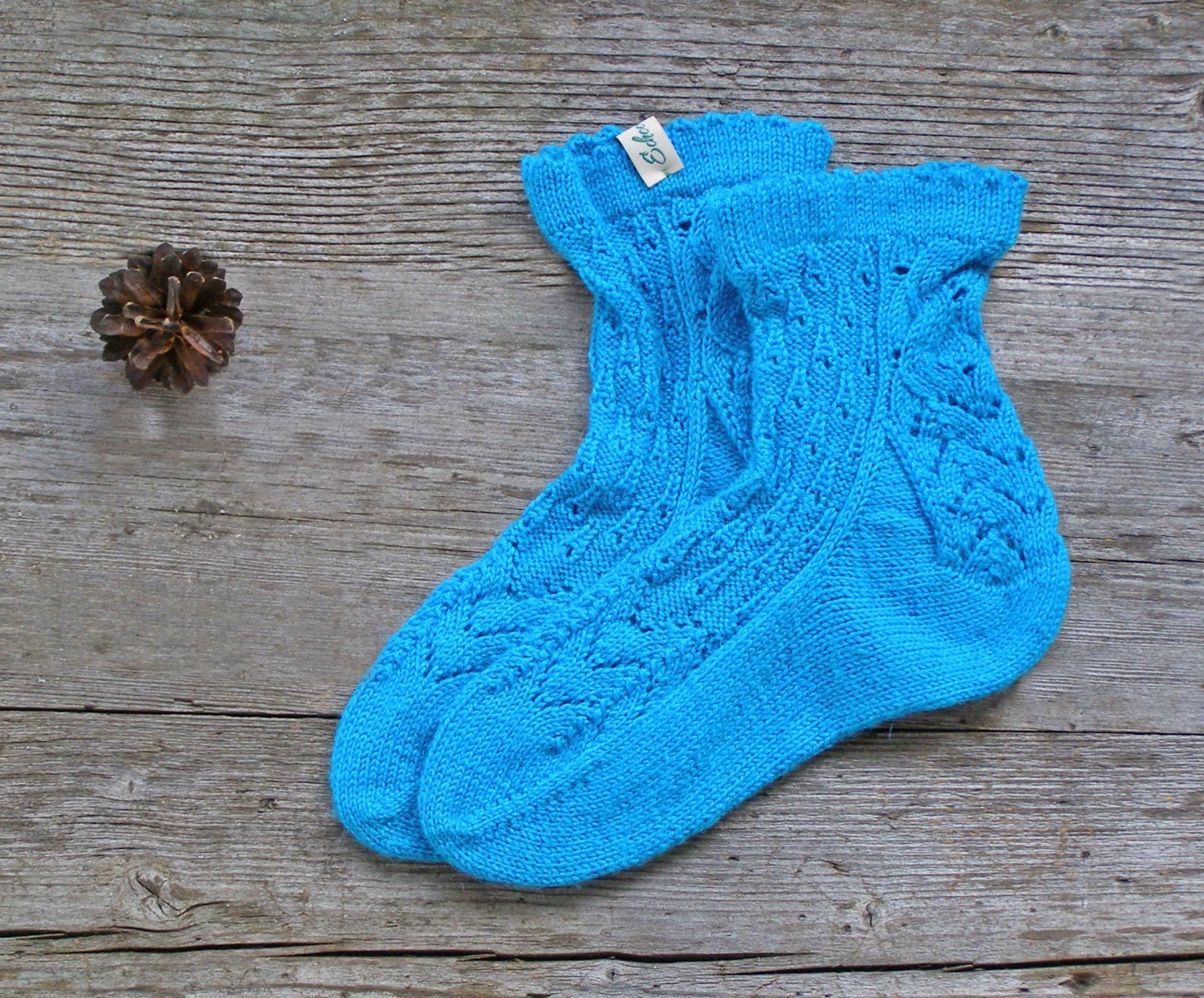 Lace Woolen Bed Socks, Sky Blue House Socks, Knit Winter Accessories ...