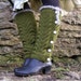 Lacy Knit Boot Covers Green Wool Leg Warmers Elegant Lace - Etsy