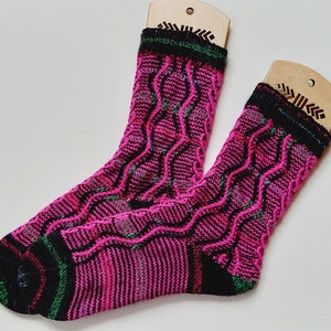 Neon Pink Wool Socks, Hand Knit Boot Socks, Warm Toes House Socks ...
